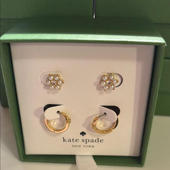 kate spade | Jewelry | Kate Spade Gold And Pearl Earrings Set | Poshmark